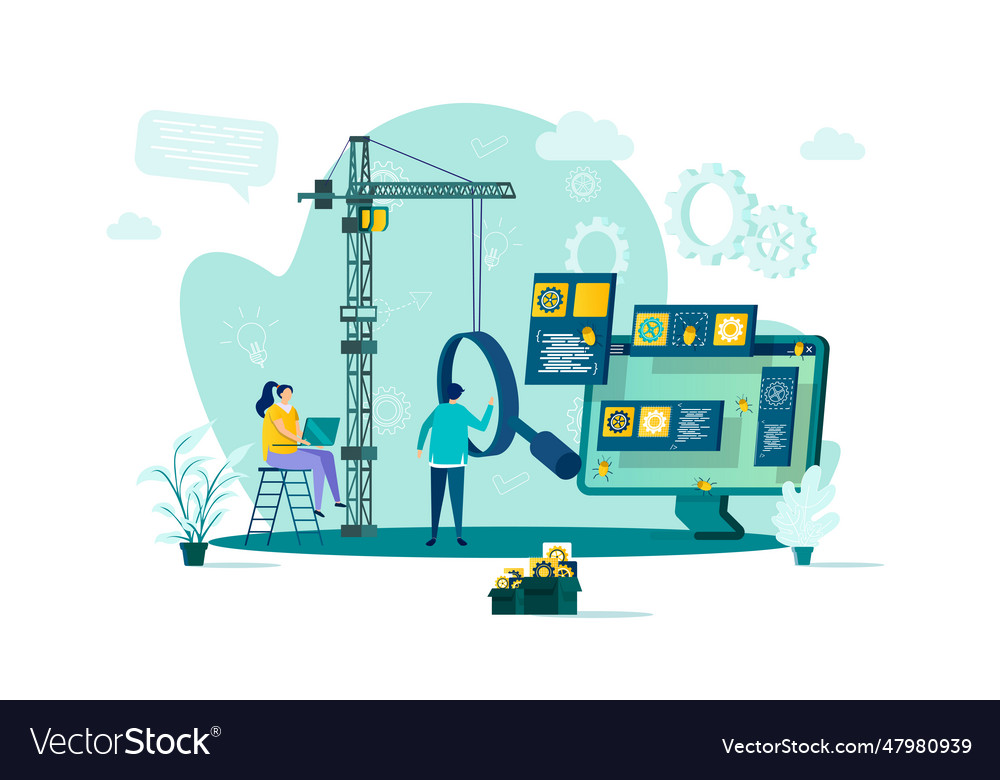 Software Testing Concept In Flat Style Royalty Free Vector