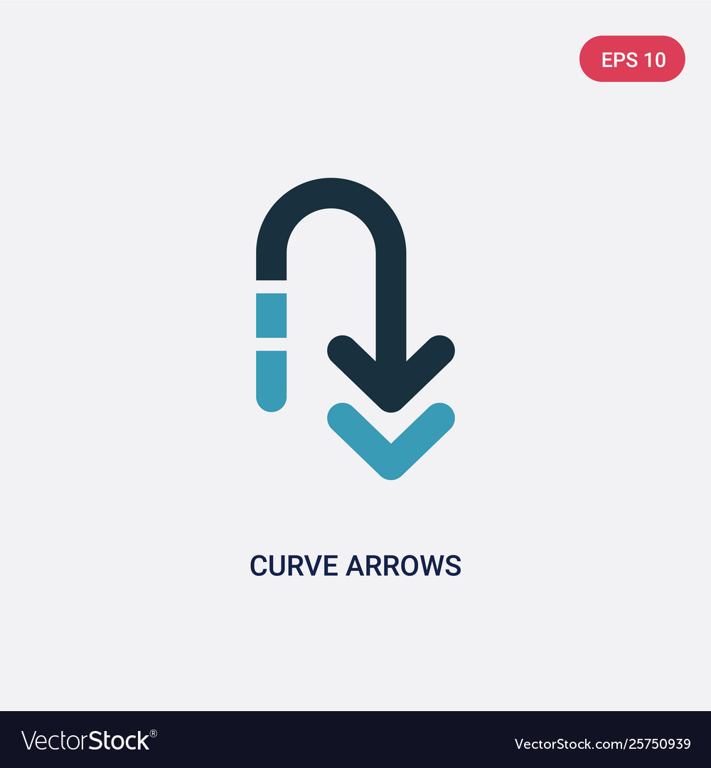 Two color curve arrows icon from user interface Vector Image