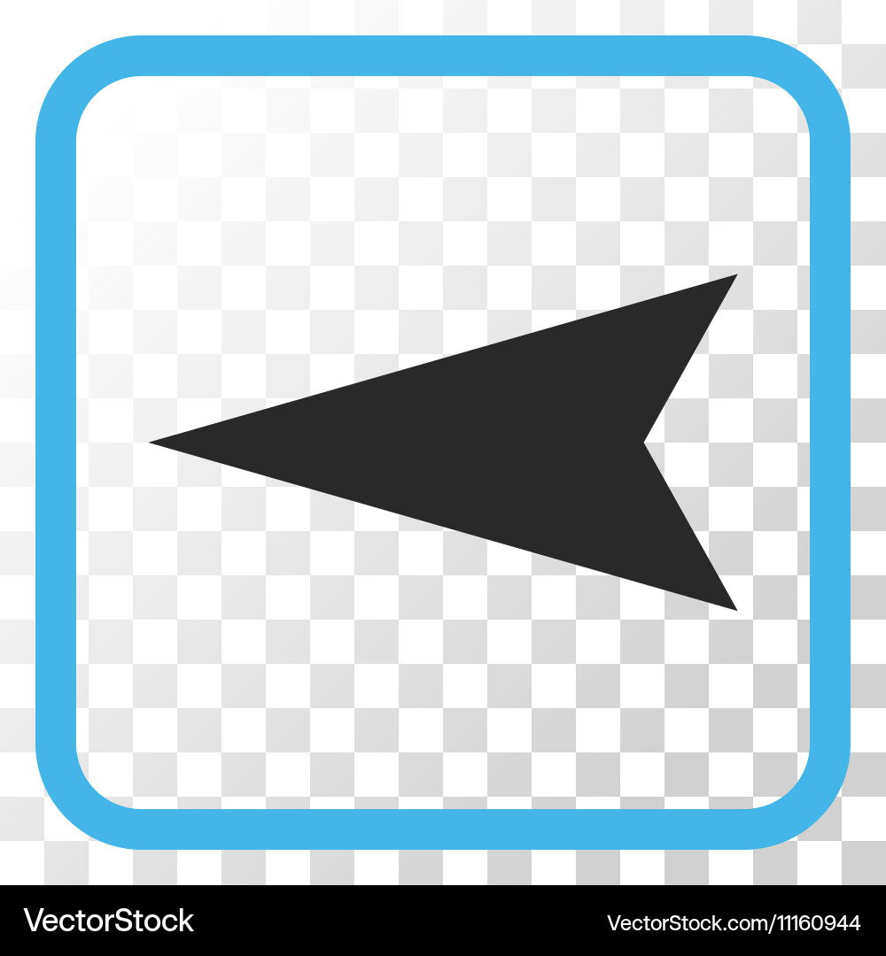 Arrowhead left icon in a frame Royalty Free Vector Image