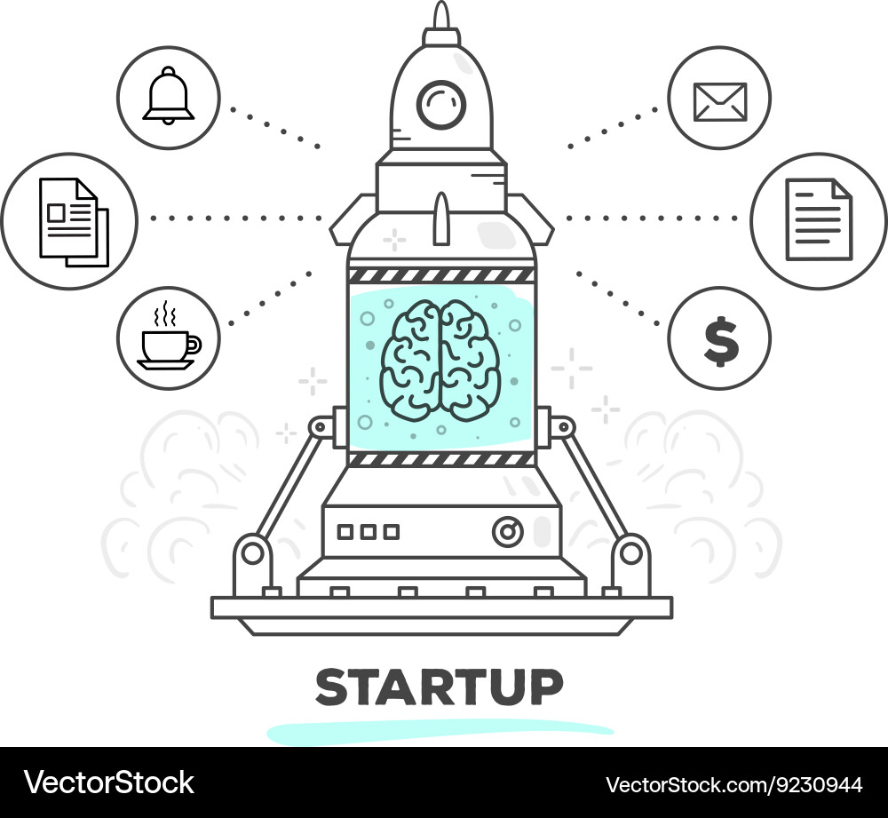 Creative professional mechanism of startu Vector Image