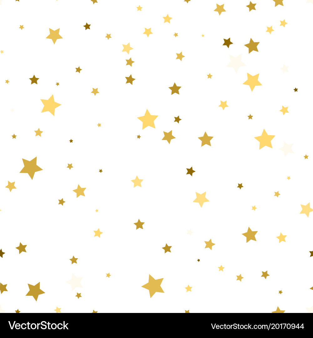 Golden scattered chaotically confetti-stars on Vector Image