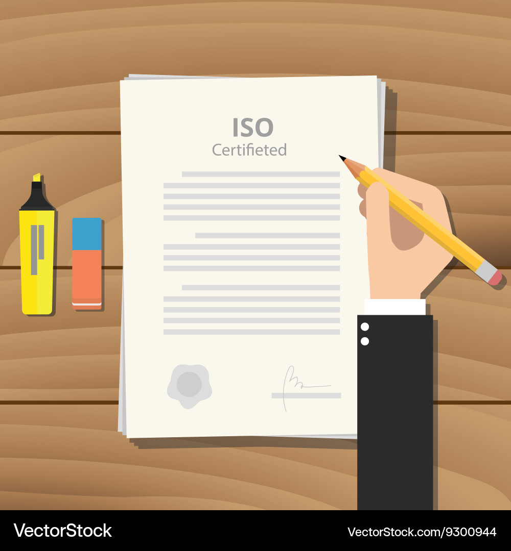 Iso certified or certification Royalty Free Vector Image