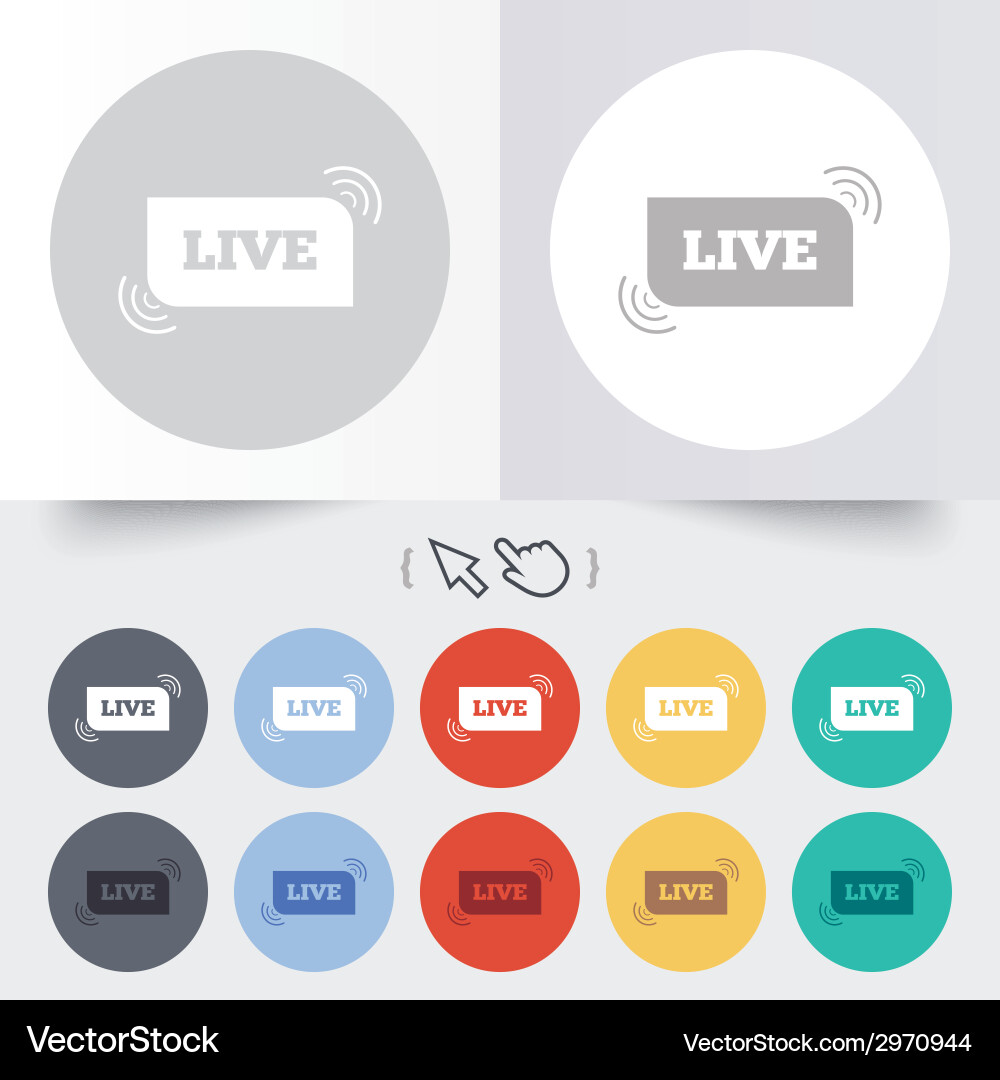 Live sign icon on air stream symbol Royalty Free Vector