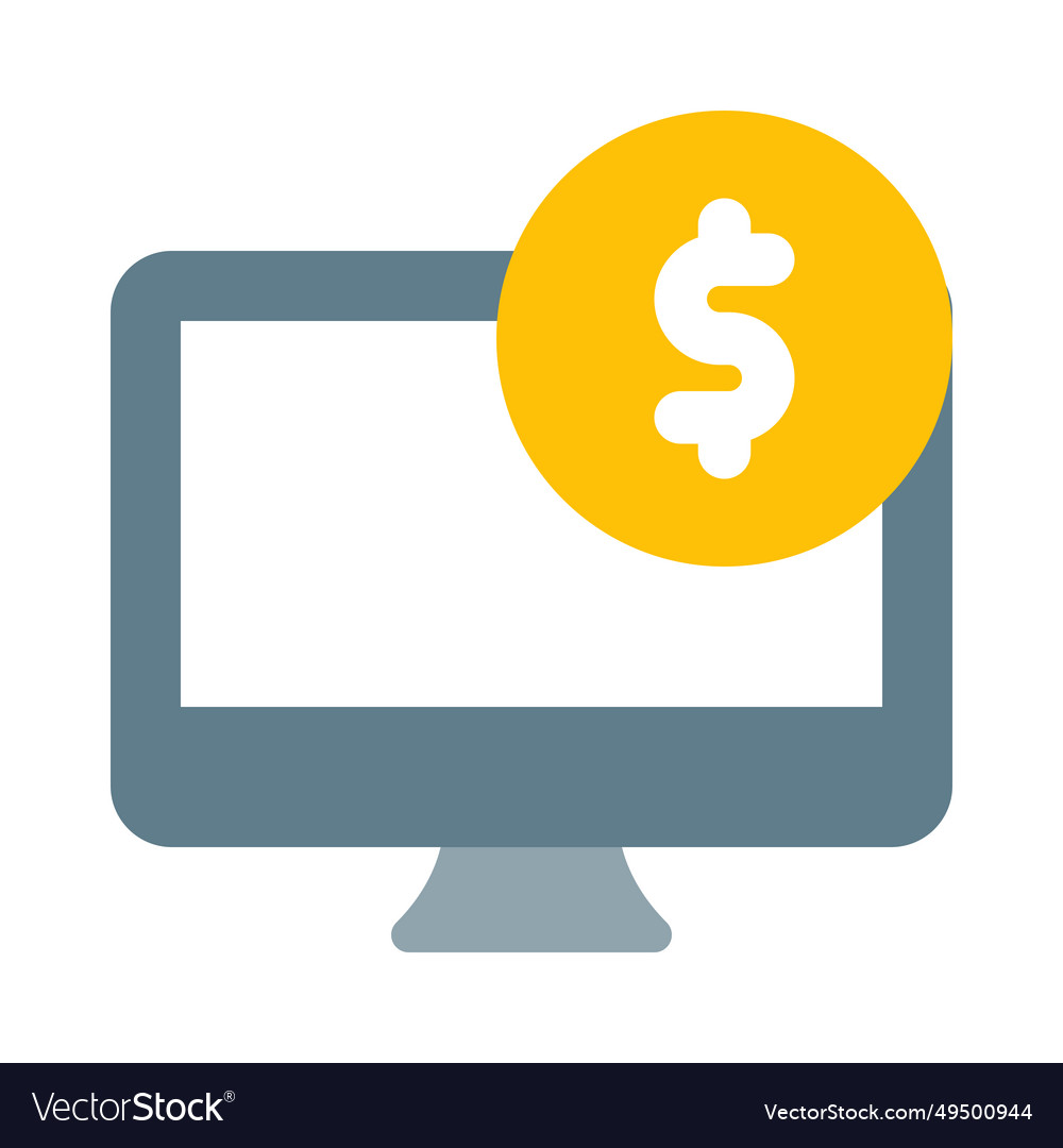 Software for processing payments installed Vector Image