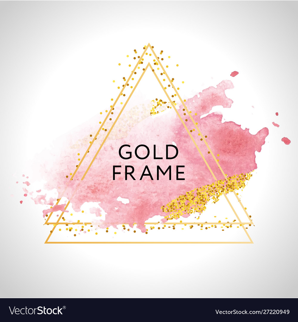 Gold frame paint hand painted brush stroke Vector Image