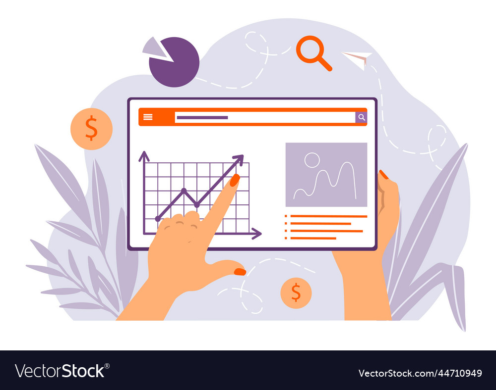 Hands holding tablet Royalty Free Vector Image