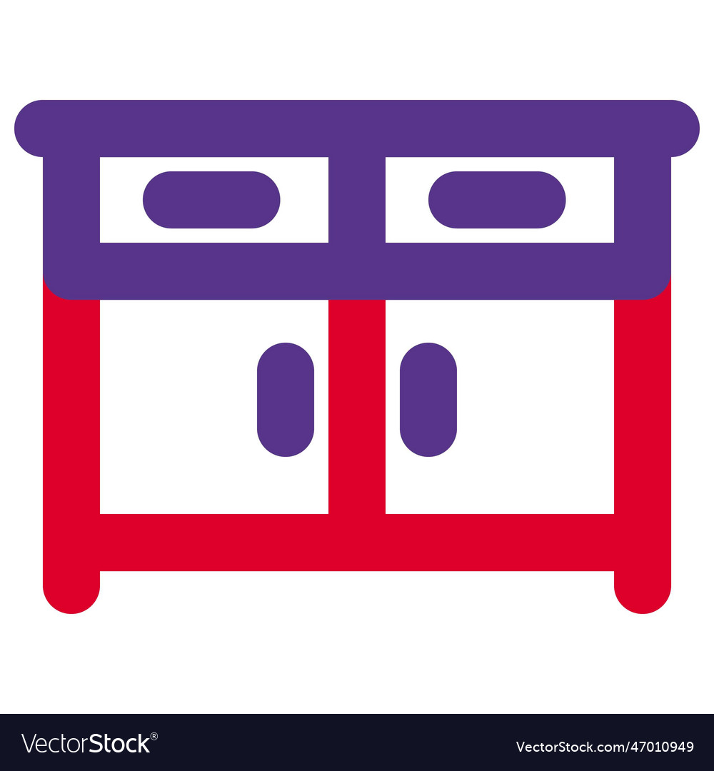 Kitchen buffet with spacious cabinets Royalty Free Vector