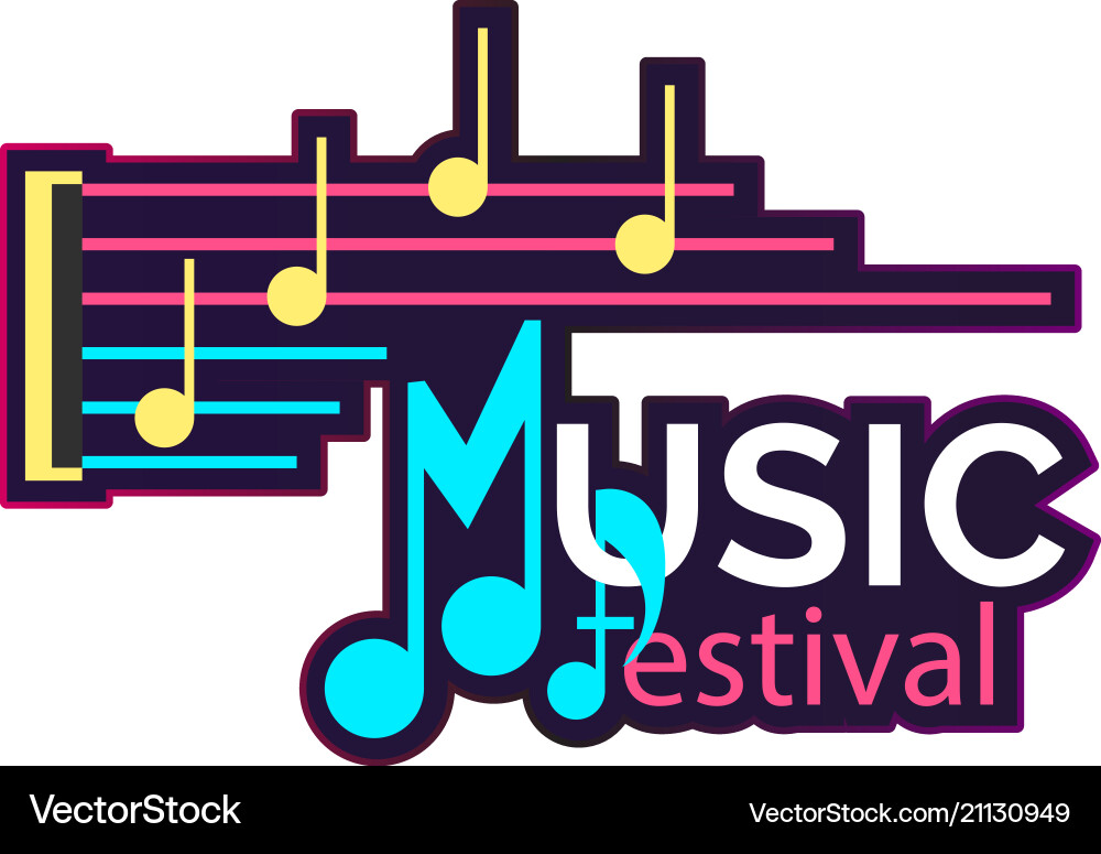 Neon music festival note background i Royalty Free Vector