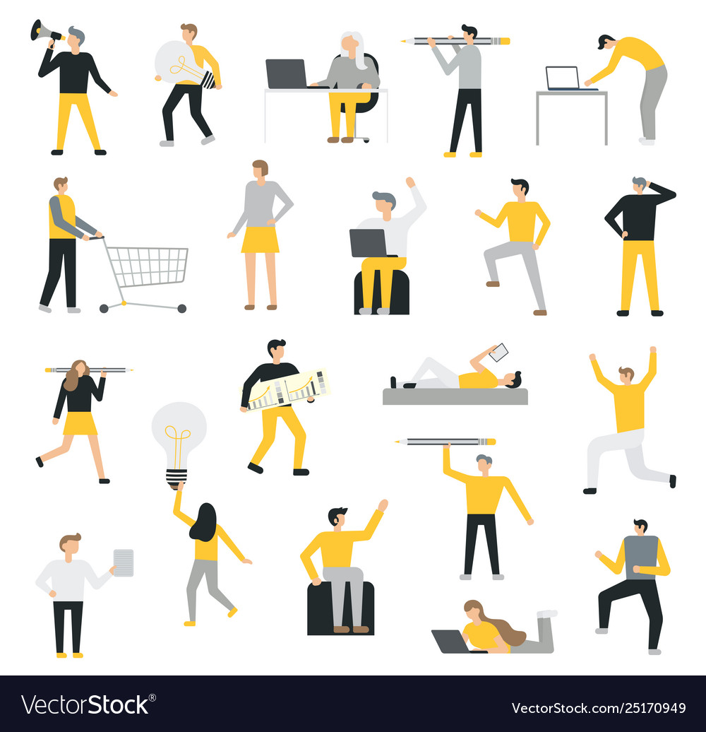 Set business people flat icons flat style Vector Image Set business people flat icons flat style Vector Image