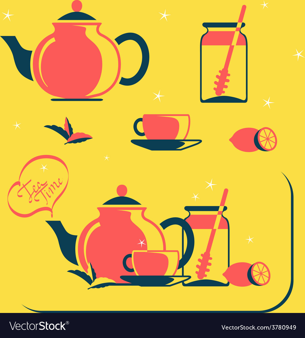Tea objects Royalty Free Vector Image - VectorStock