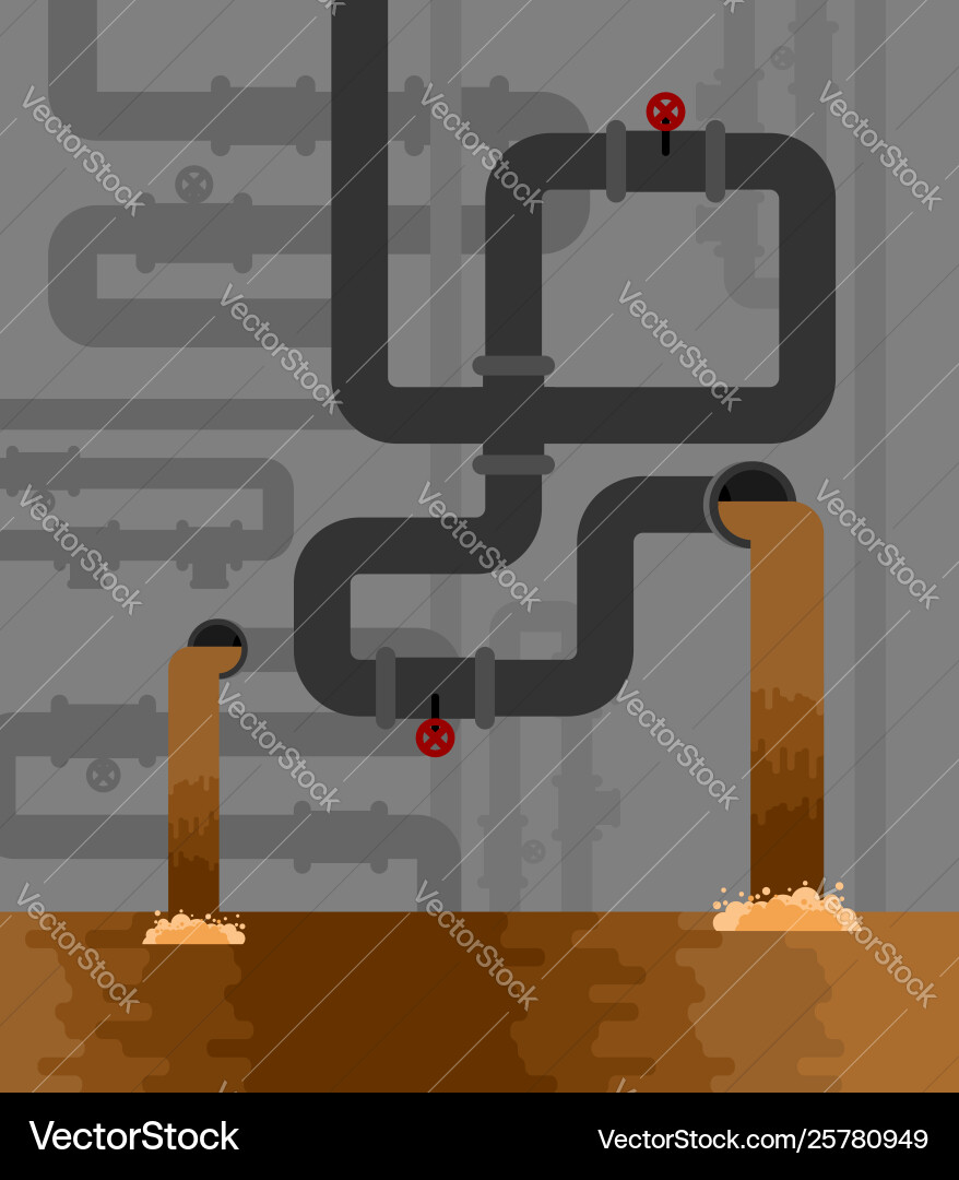 Underground sewerage system pipe water supply Vector Image