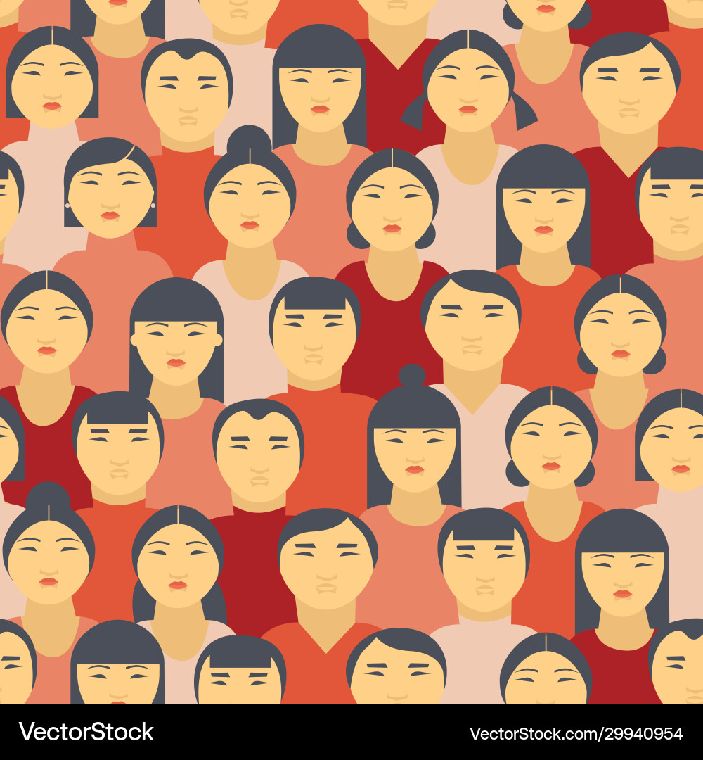 Chinese people seamless pattern Royalty Free Vector Image