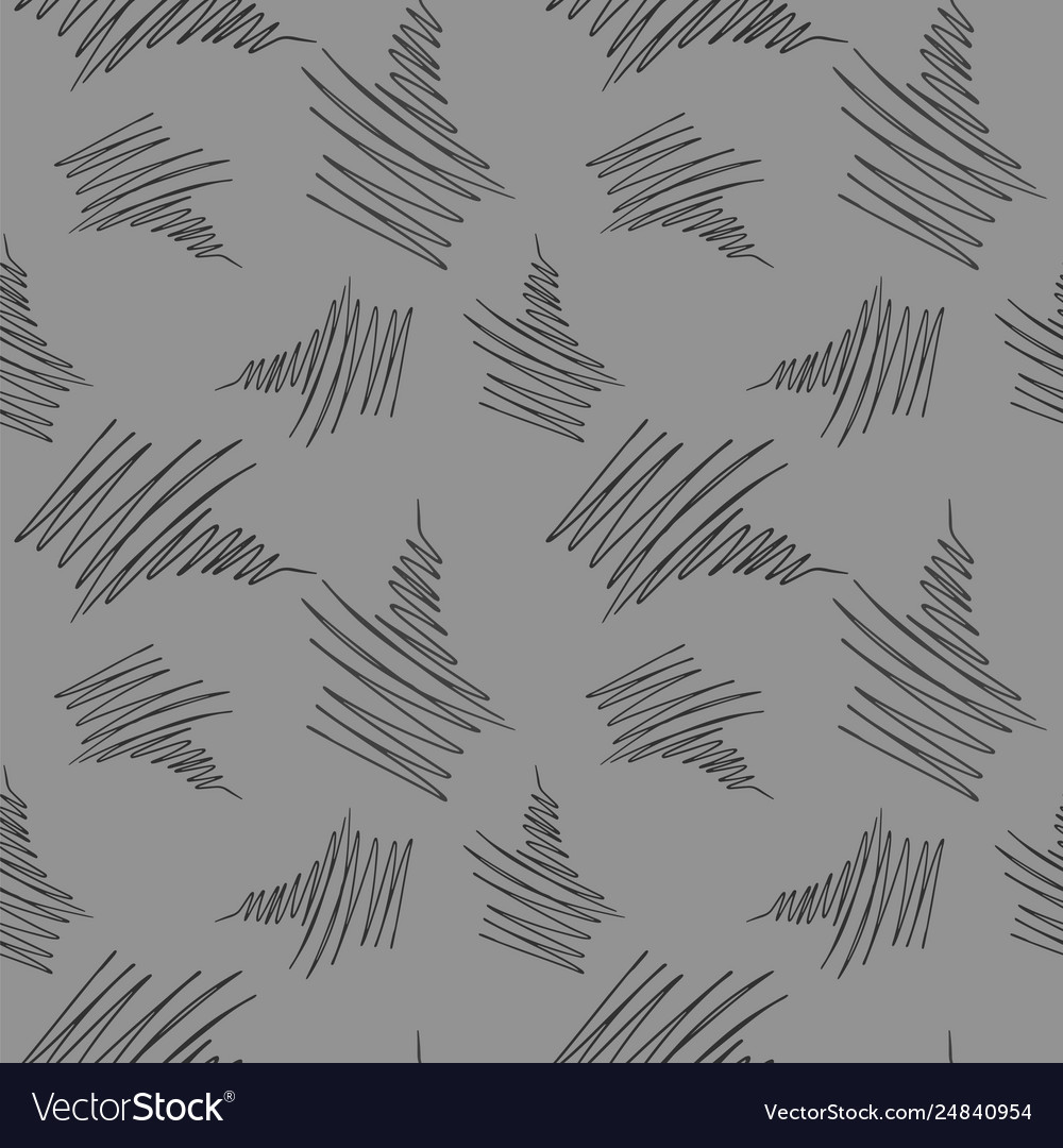 Gray seamless pattern hand drawn elements Vector Image
