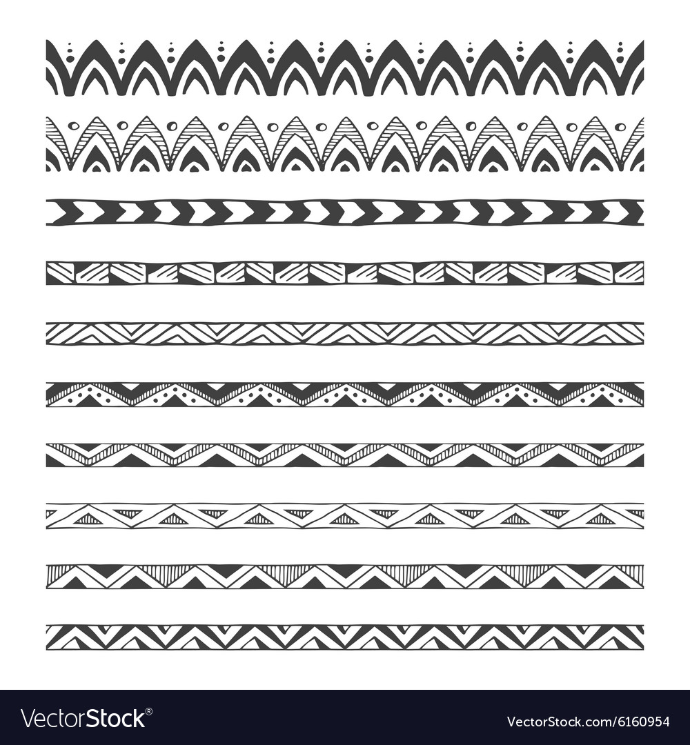 Hand drawn design elements pattern brushes Vector Image