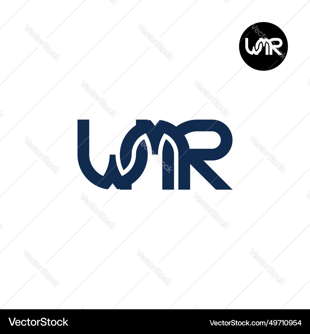 Letter wmr monogram logo design Royalty Free Vector Image