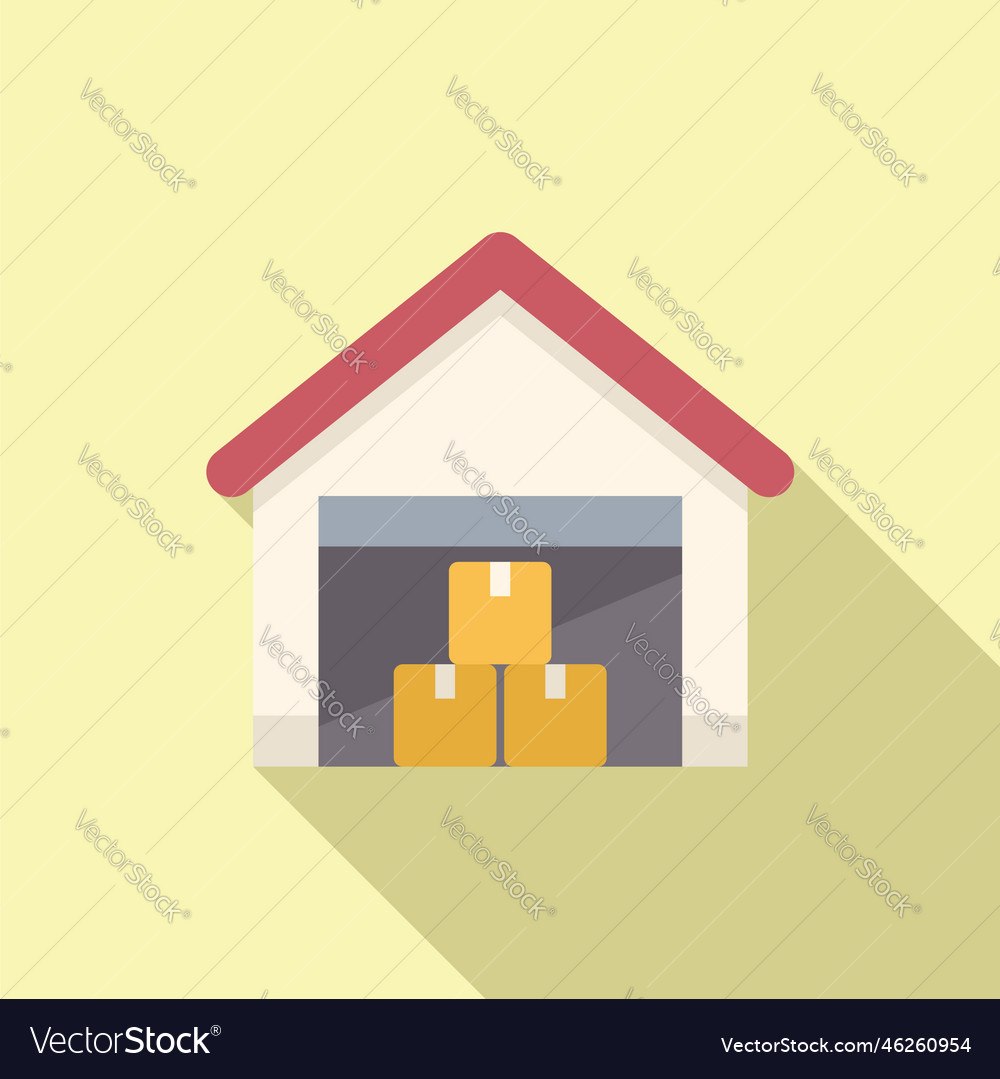 Warehouse stack icon flat return box Royalty Free Vector