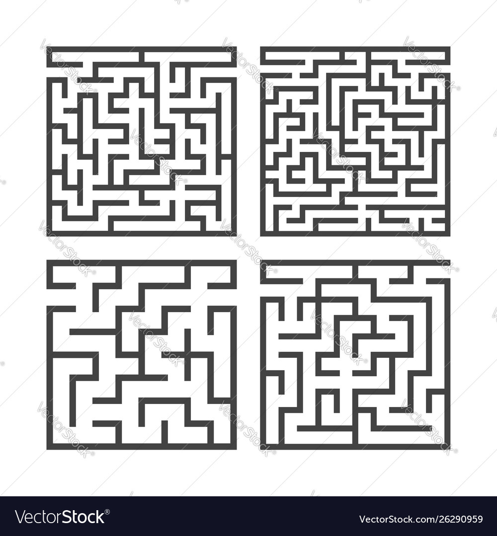 A set square mazes various levels Royalty Free Vector Image