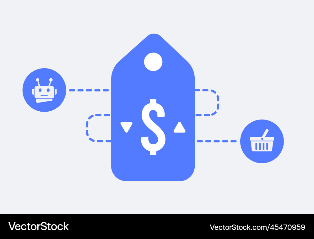 Ai Pricing Optimization In Retail And Online E Vector Image