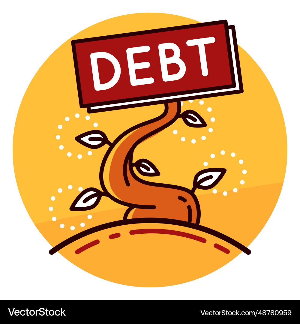 Debt growth icon Royalty Free Vector Image - VectorStock