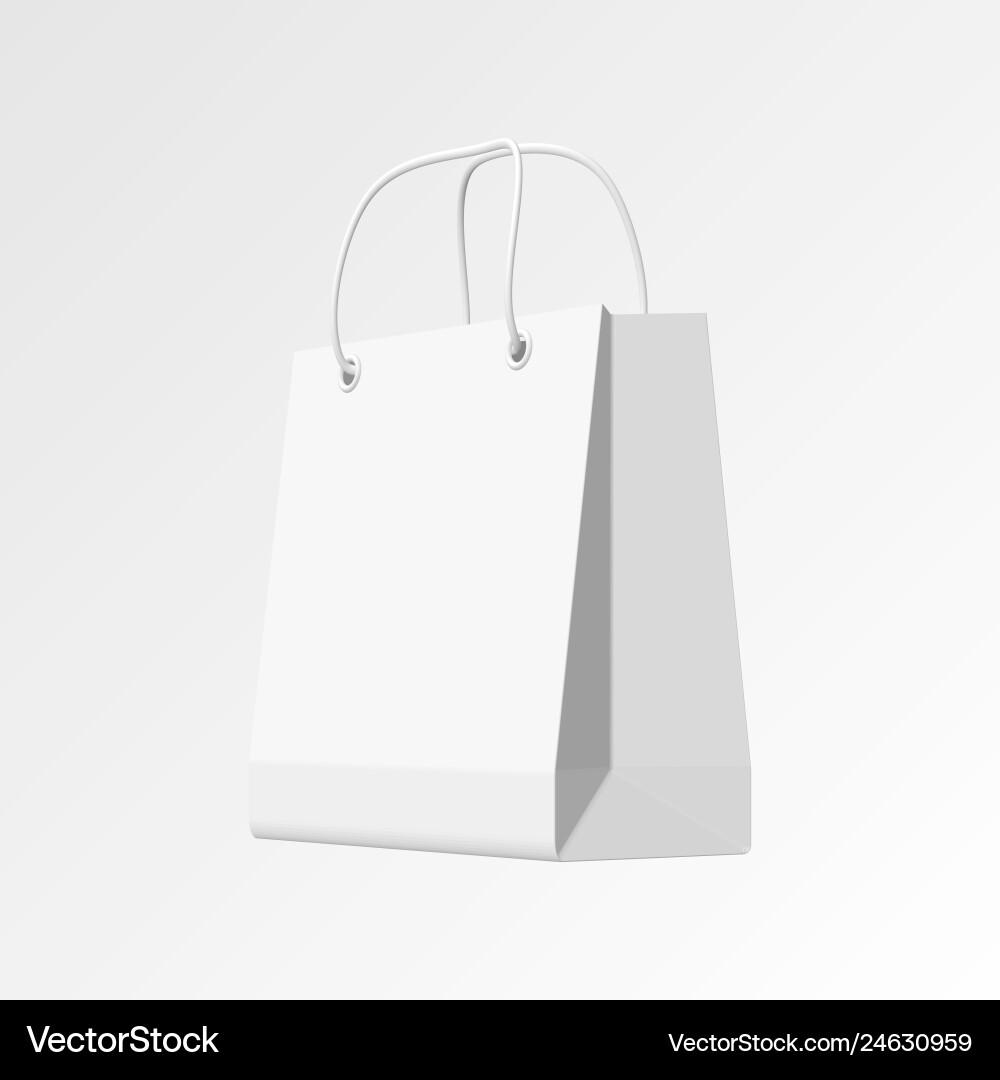 Gift bag with a rope handle on white background Vector Image