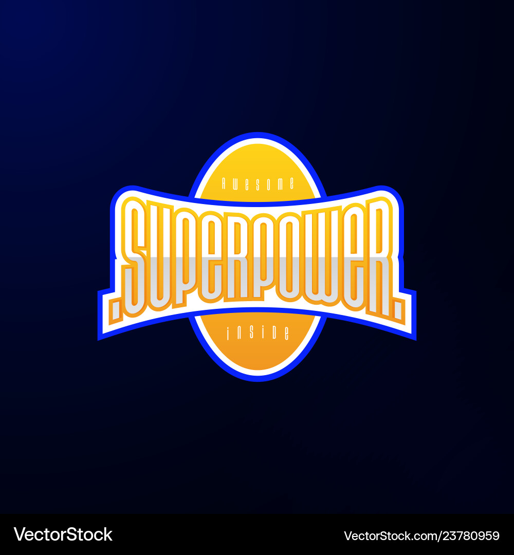 Sport emblem typography super power hero logotype Vector Image