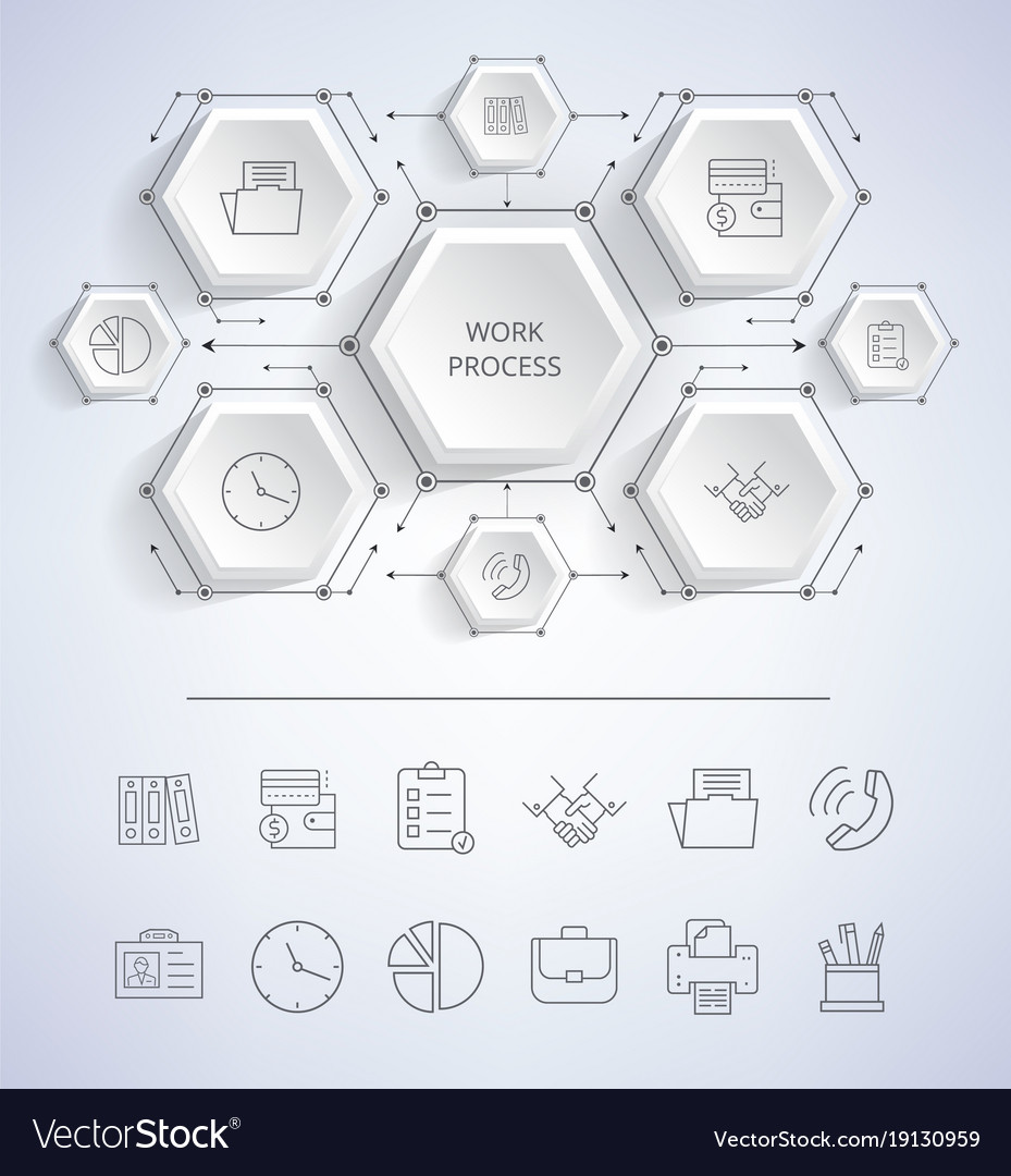 Work process infographic Royalty Free Vector Image