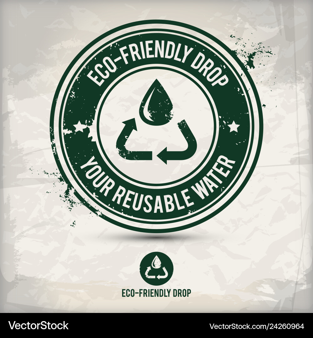 Alternative eco drop stamp Royalty Free Vector Image