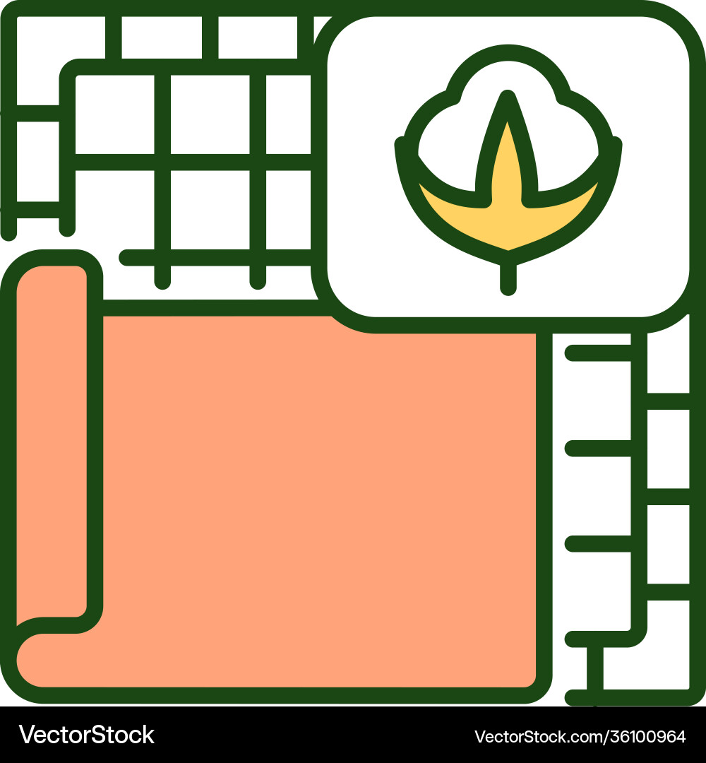 Cotton fabric rgb color icon Royalty Free Vector Image