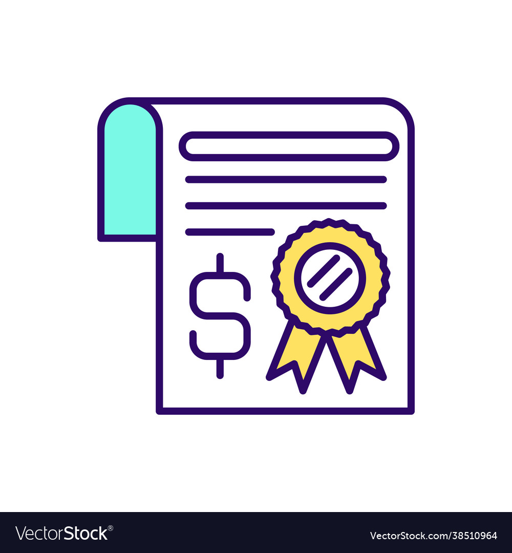 Inheritance certificate rgb color icon Royalty Free Vector Inheritance certificate rgb color icon Royalty Free Vector