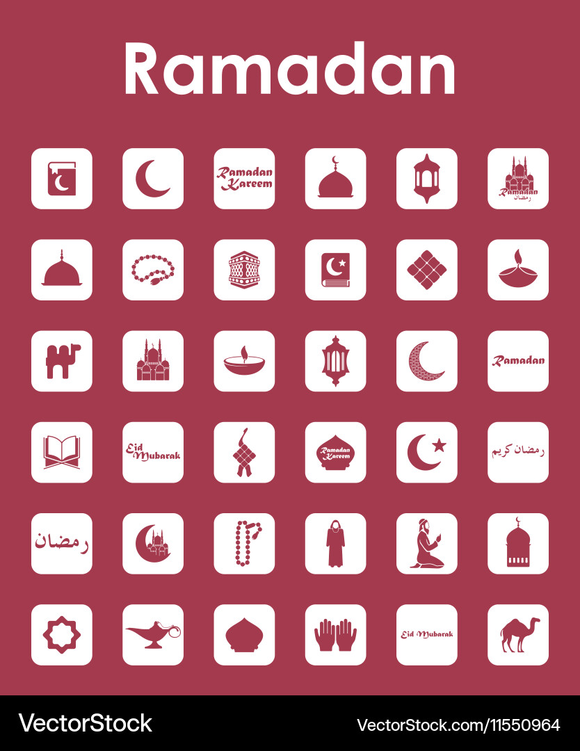 Set of ramadan simple icons Royalty Free Vector Image