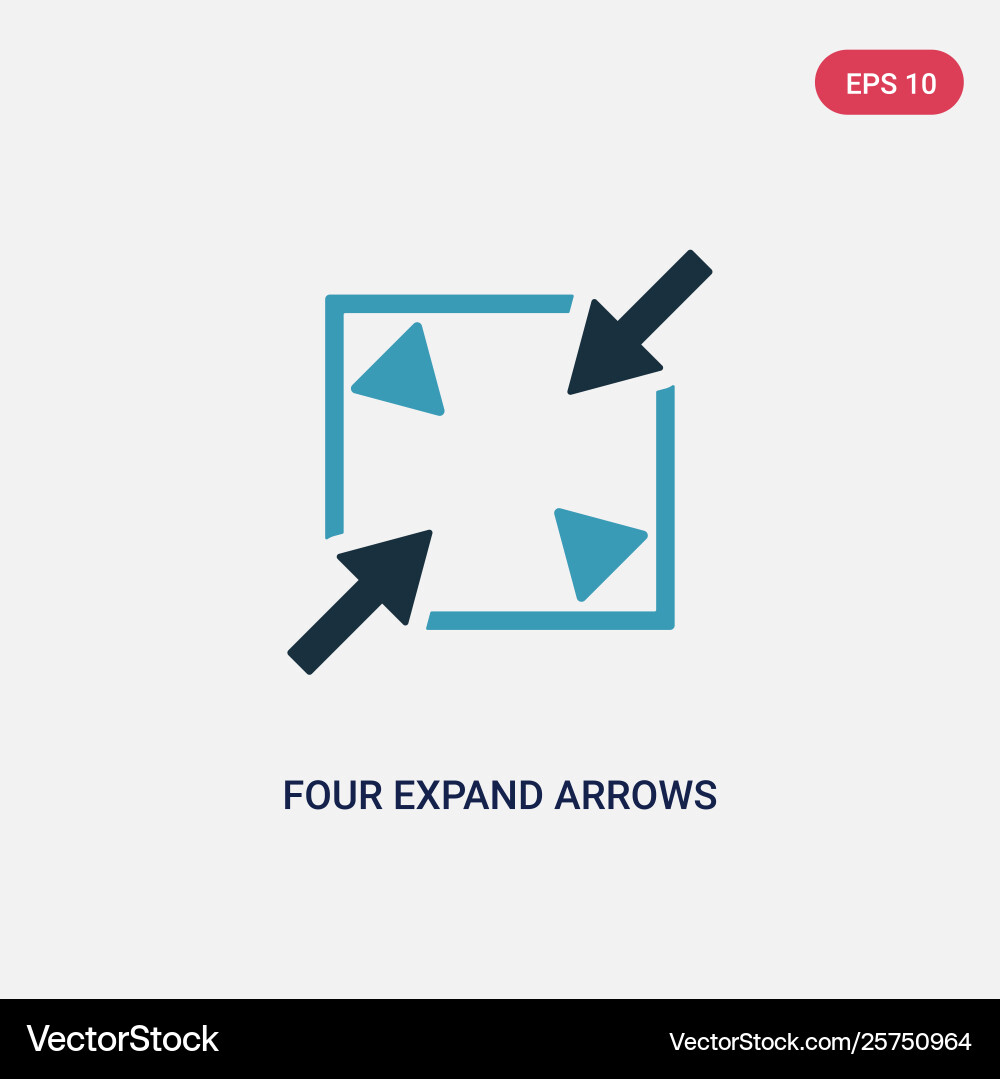 Two color four expand arrows icon from user Vector Image