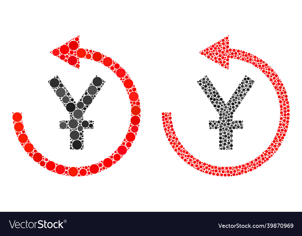 Circle yen chargeback icon mosaic Royalty Free Vector Image Circle yen chargeback icon mosaic Royalty Free Vector Image