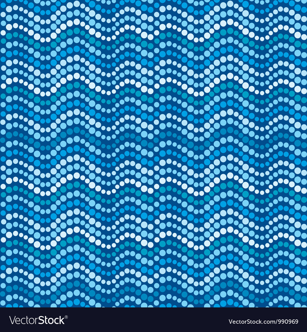 Dotted waves abstract blue pattern Royalty Free Vector Image