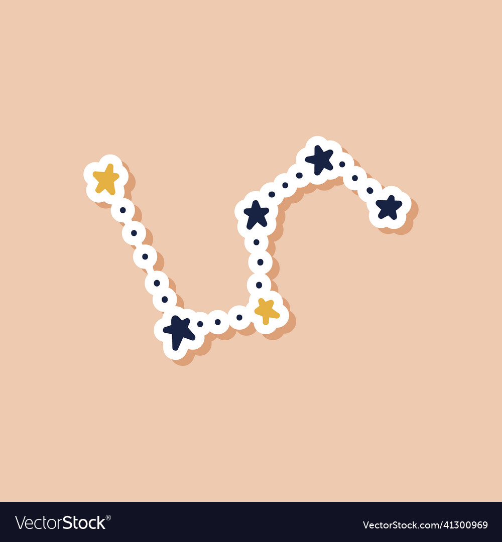 Drawn constellation doodle sticker isolated Vector Image