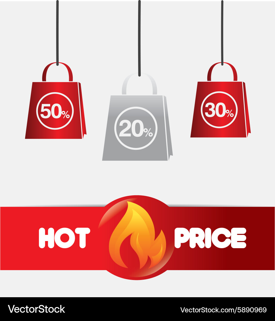 Hot price shopping design Royalty Free Vector Image