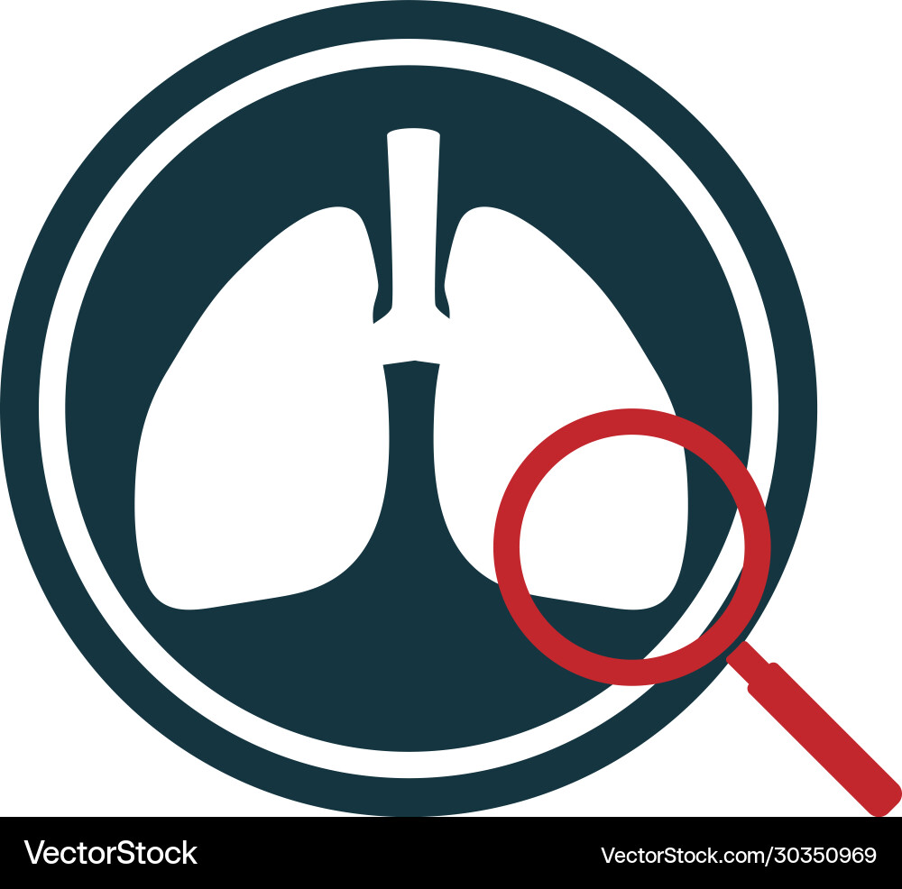 Lung inspection icon medical concept Royalty Free Vector