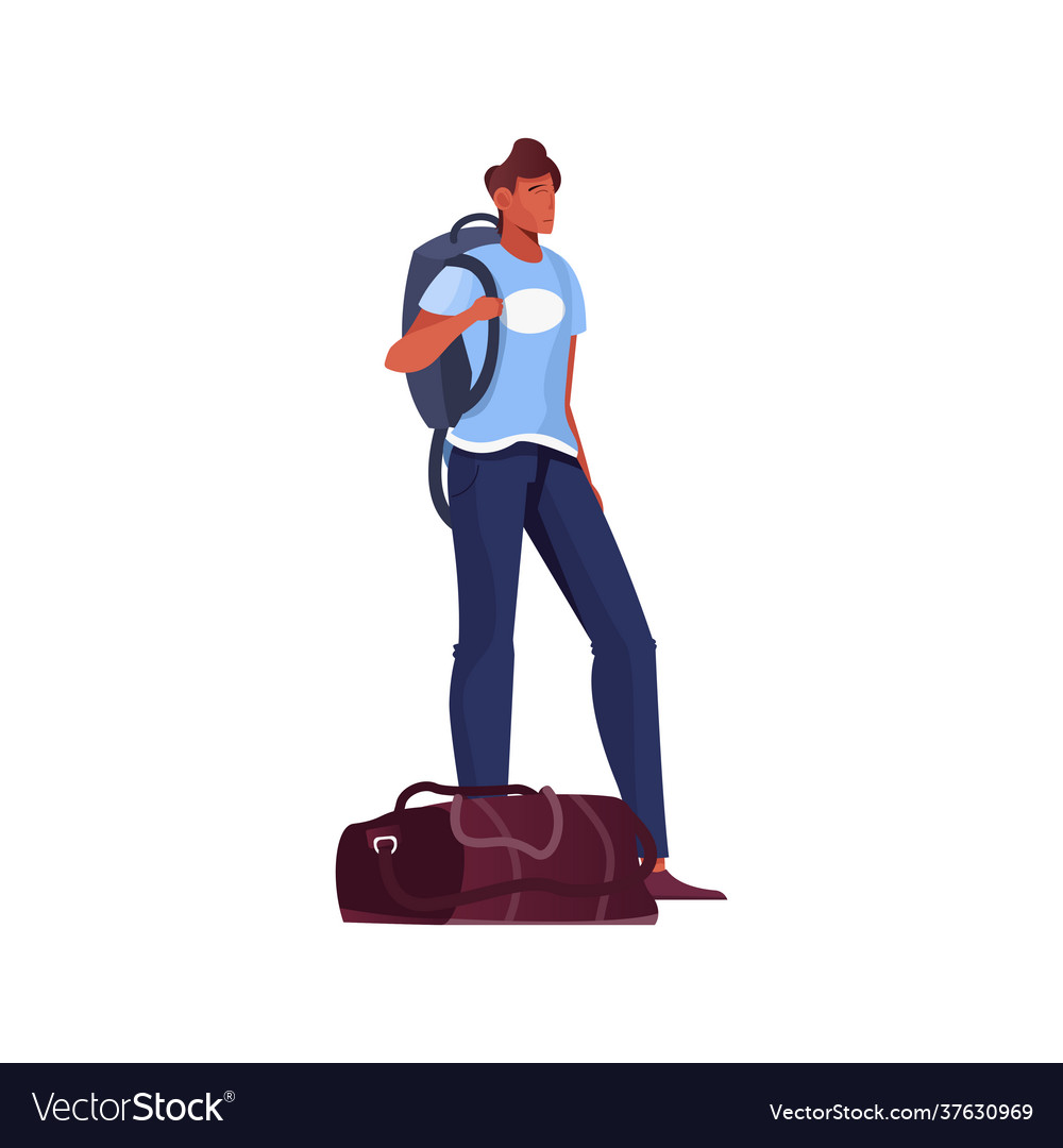 Moving abroad flat composition Royalty Free Vector Image