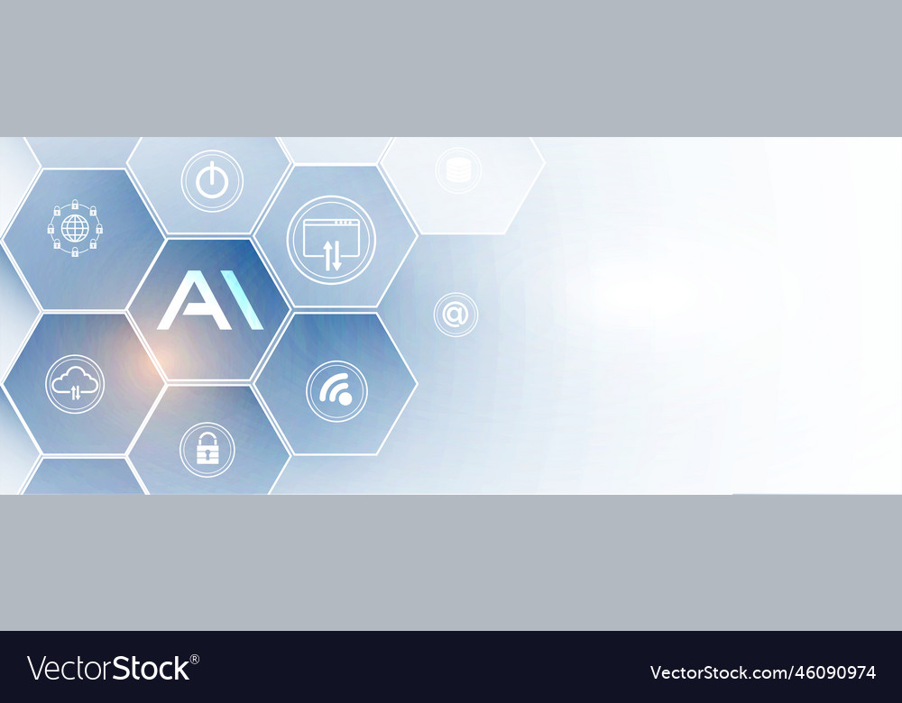 Artificial intelligence technology web background Vector Image