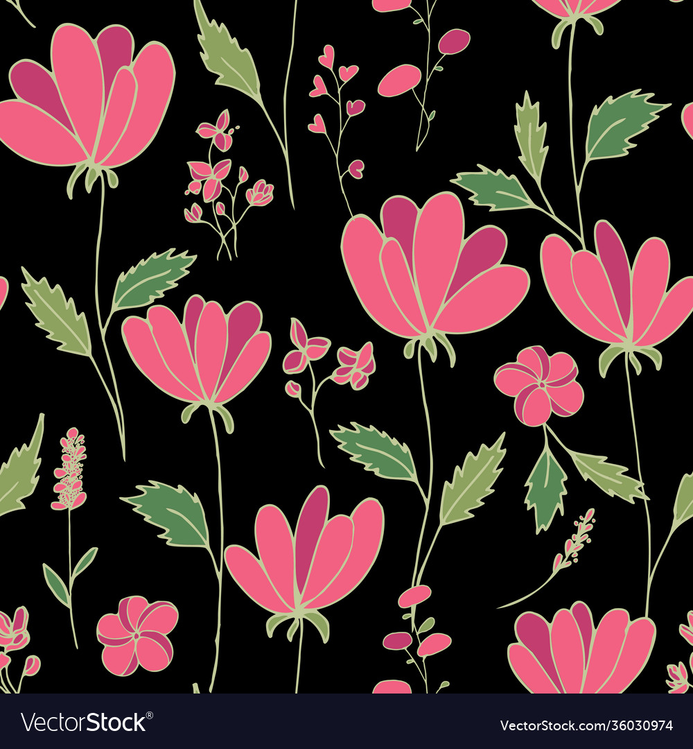 Floral Pattern Seamless Background Royalty Free Vector Image