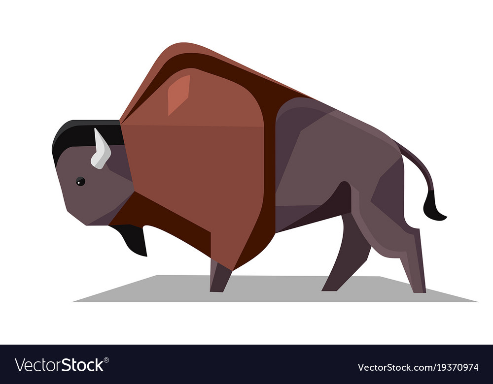 Minimalistic image bison Royalty Free Vector Image