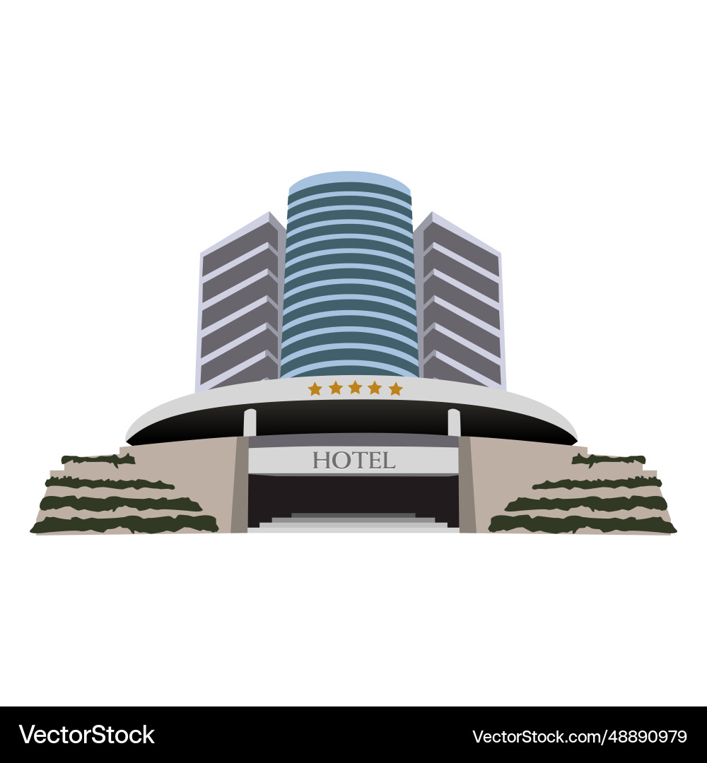 Hotel building cartoon Royalty Free Vector Image