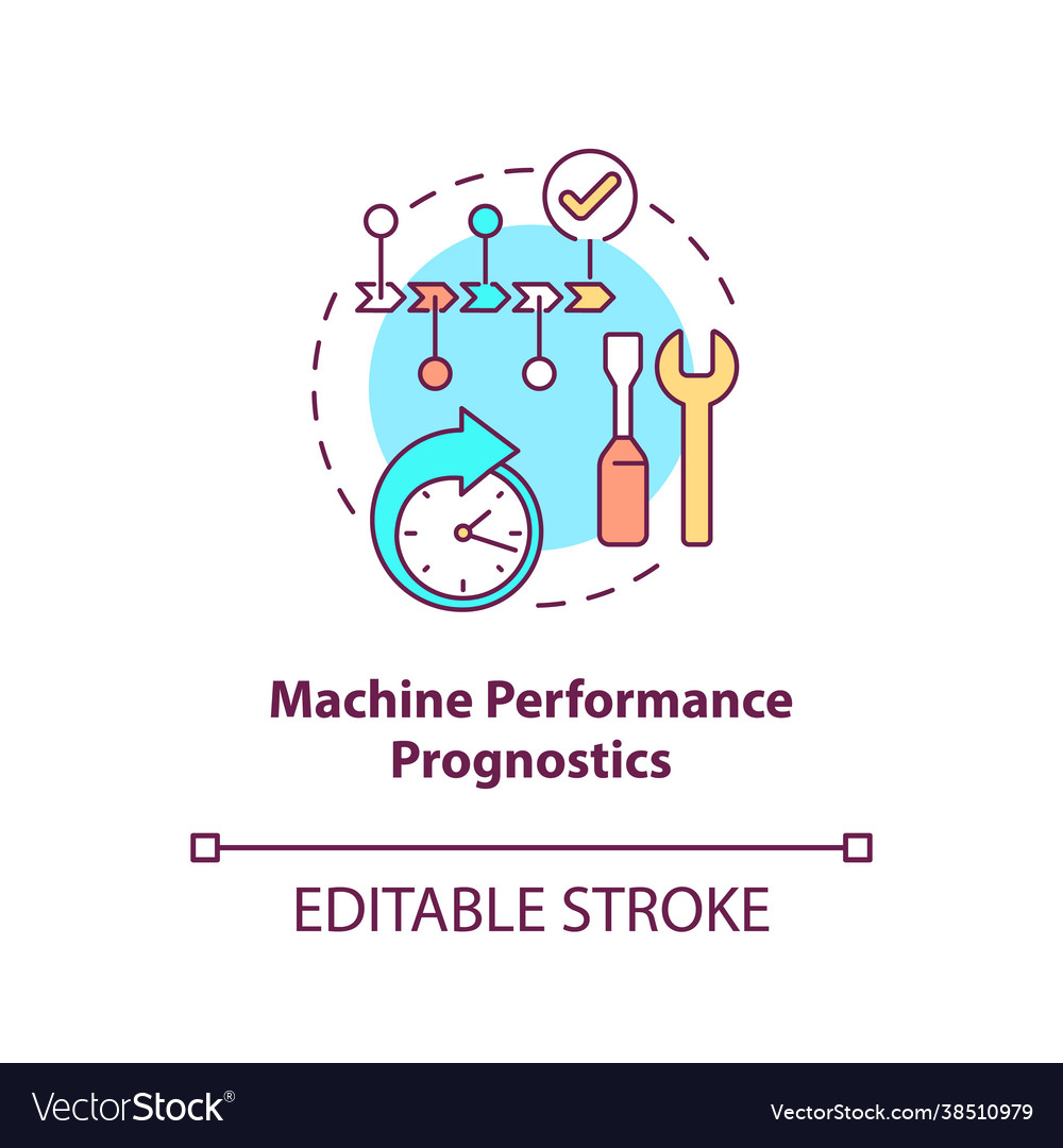 Machine performance prognostics concept icon Vector Image