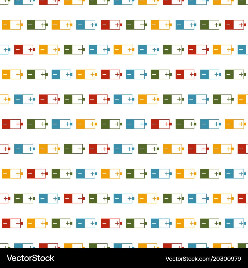 Seamless pattern with battery Royalty Free Vector Image