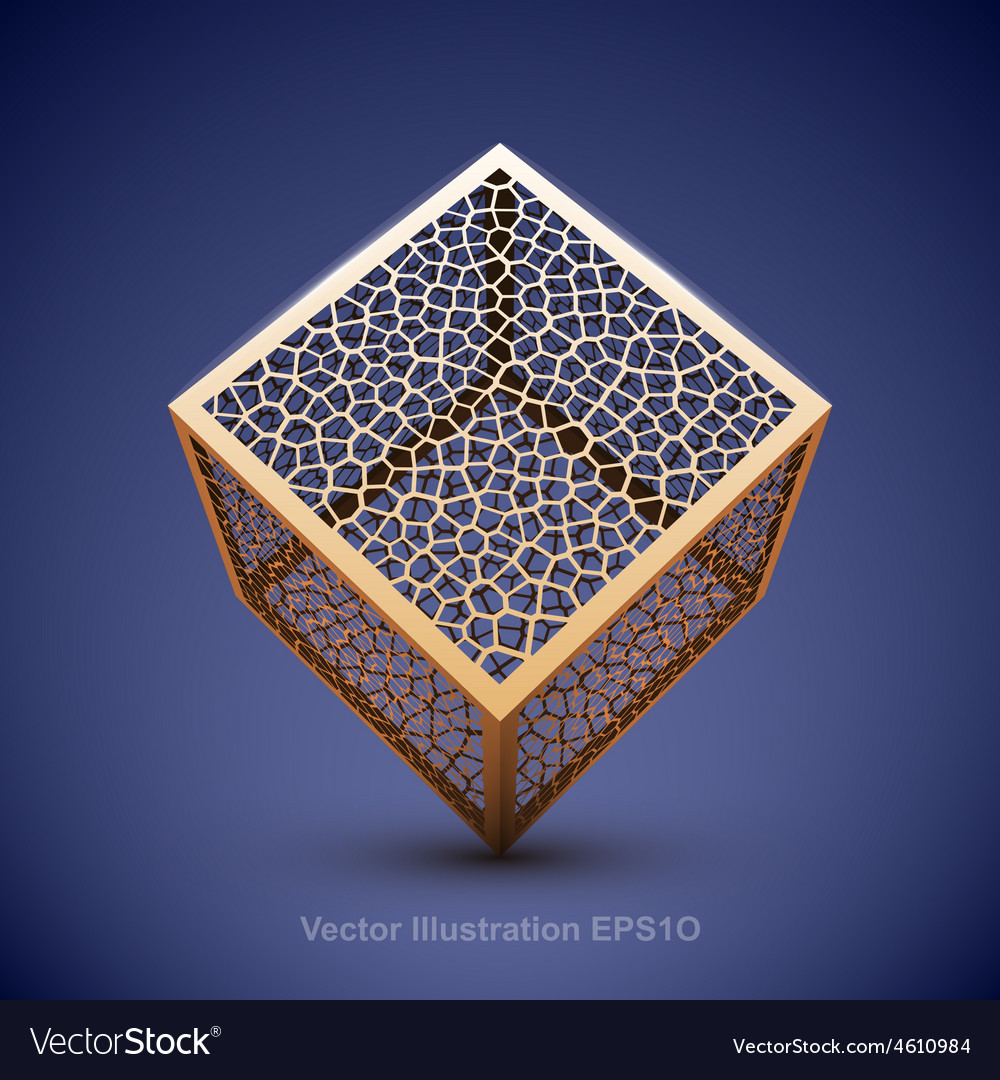 Abstract Wireframe Cube Royalty Free Vector Image