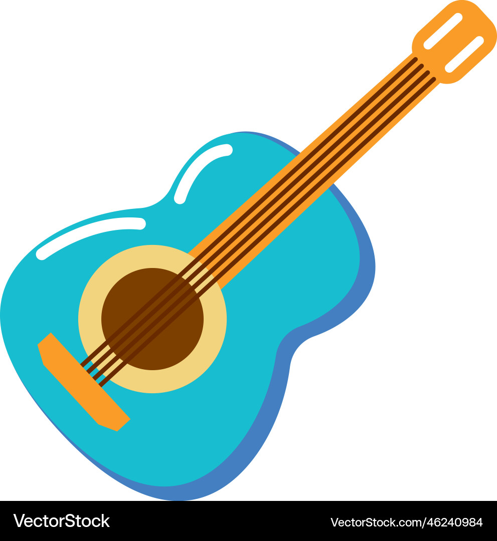 Blue guitar instrument Royalty Free Vector Image