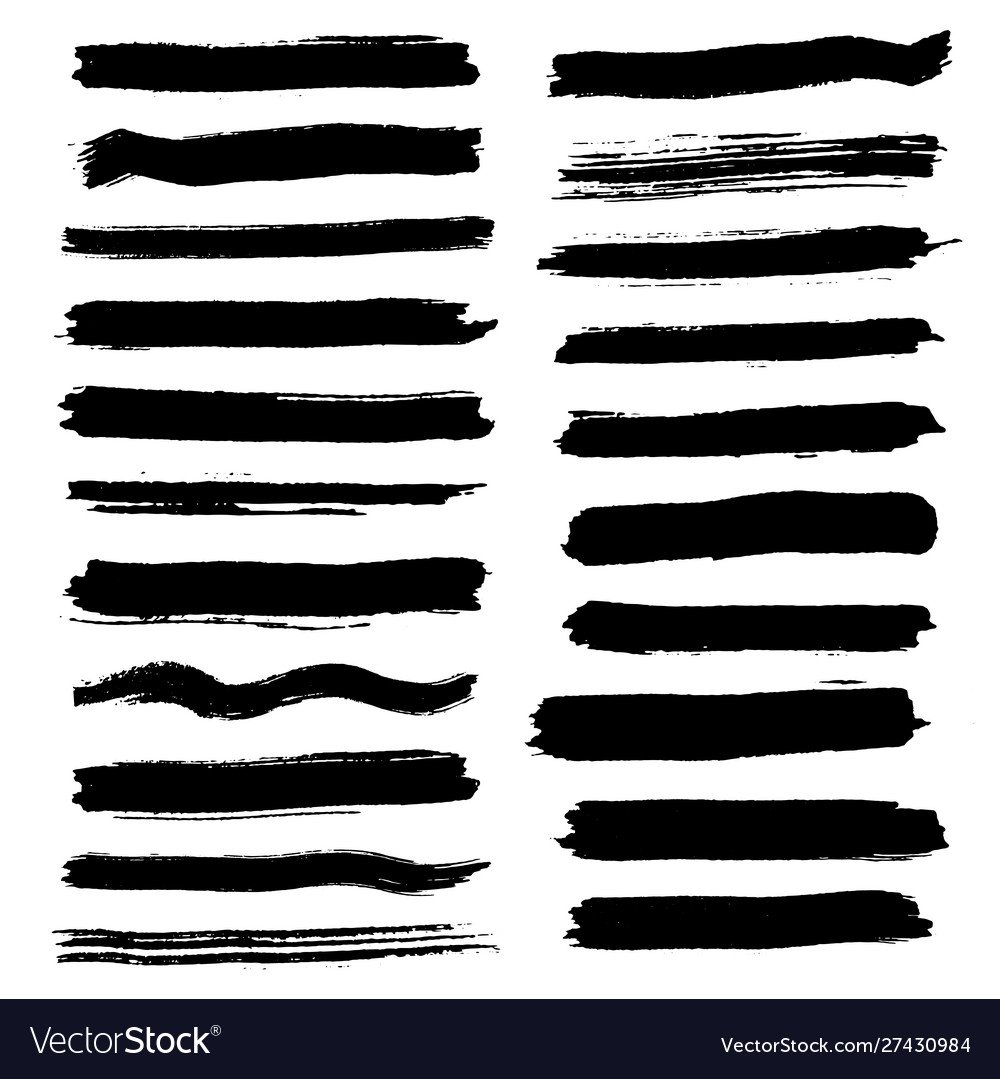 Brush strokes for text fields set Royalty Free Vector Image