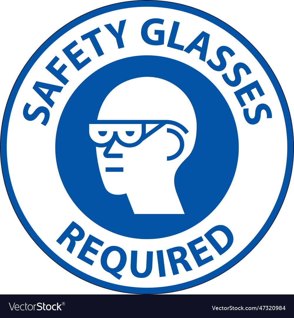 Floor Sign Safety Glasses Required Royalty Free Vector Image