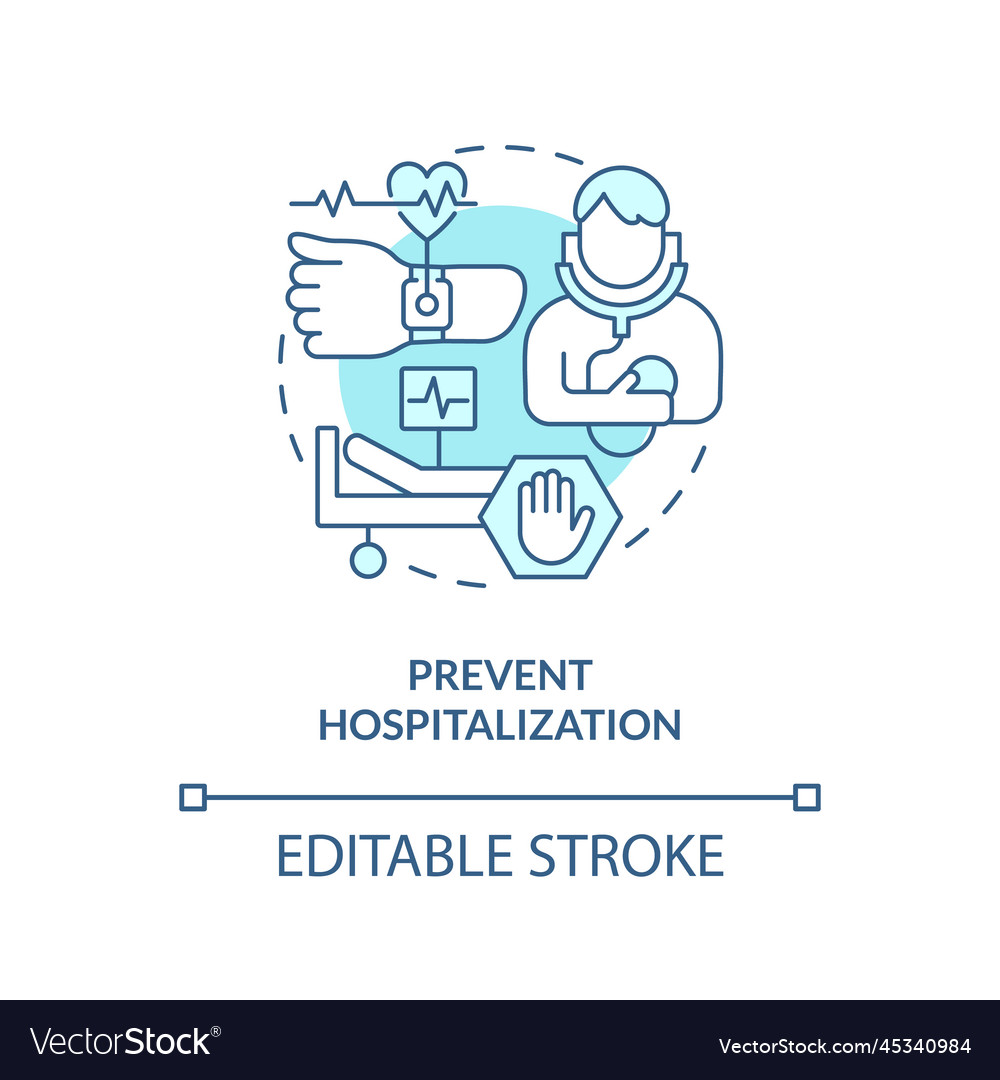 Prevent hospitalization blue concept icon Vector Image Prevent hospitalization blue concept icon Vector Image