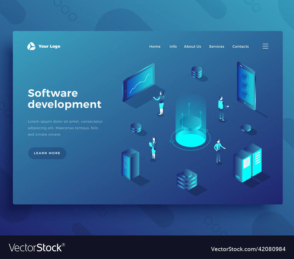 Software development office people characters Vector Image