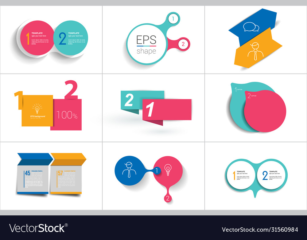 Two elements banner 2 steps design chart Vector Image